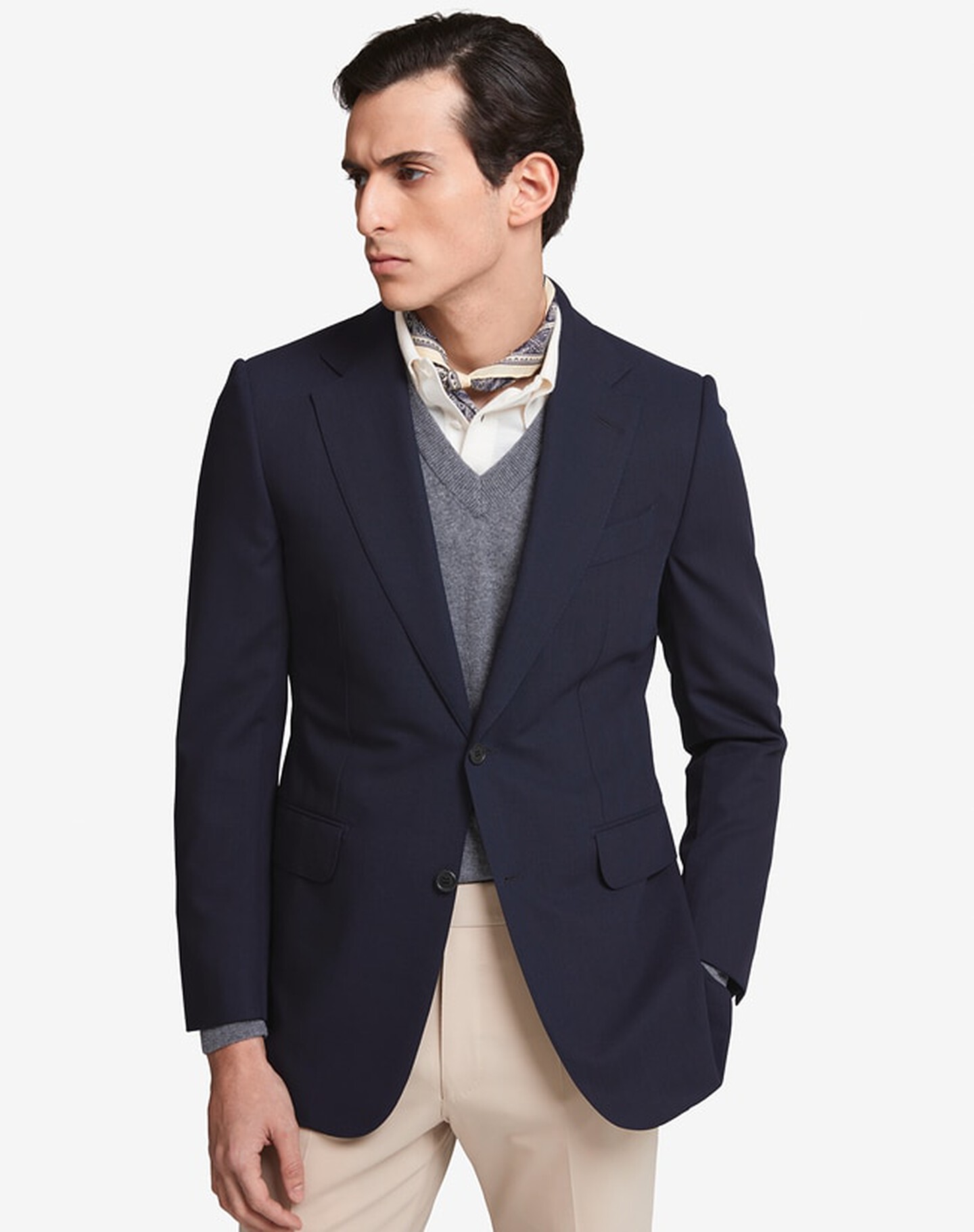 Belgravia Wool High Twist Jacket Navy - Dunhill Official